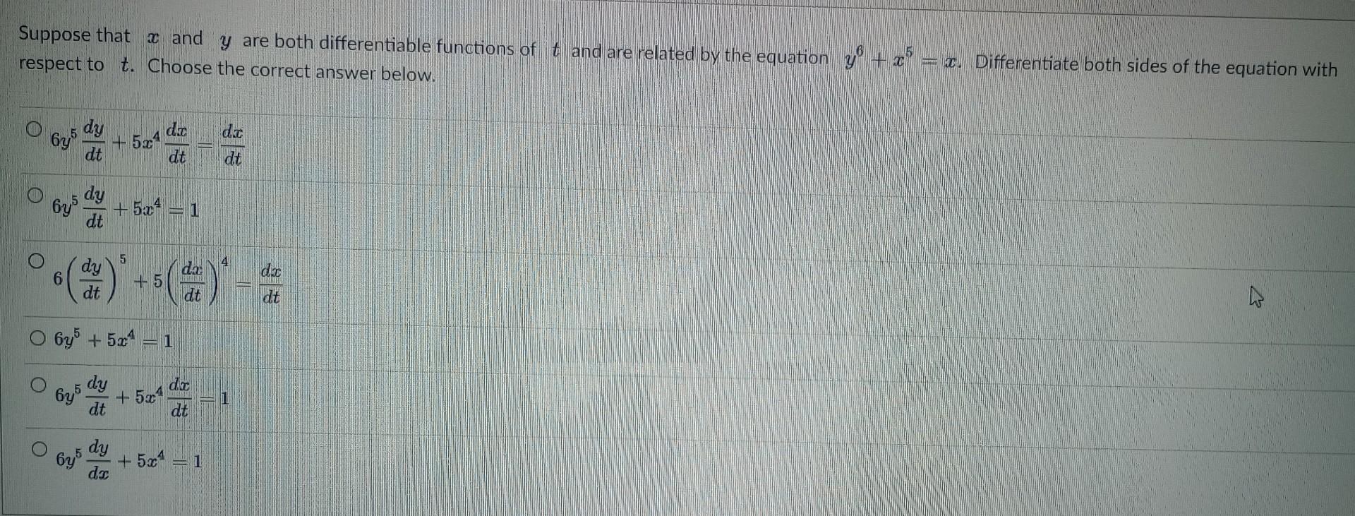 Solved Suppose that x and y are both differentiable | Chegg.com