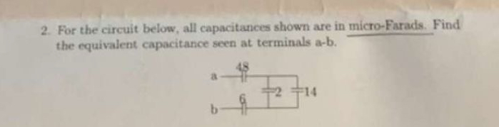 Solved For the circuit below, all capacitances shown are in | Chegg.com
