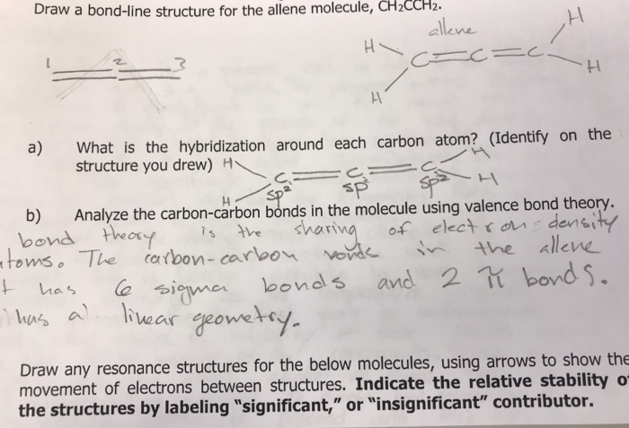 Solved Draw a bond-line structure for the allene molecule, | Chegg.com