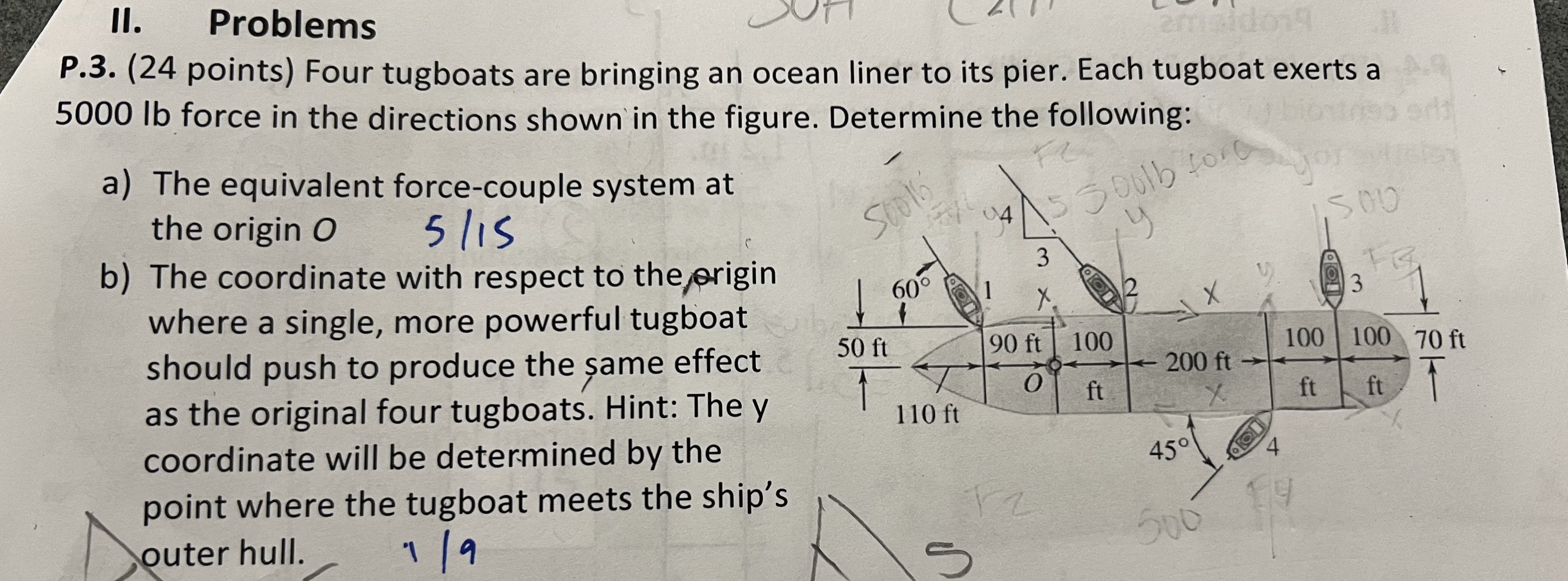 Solved II. ﻿Problems P.3. (24 ﻿points) ﻿Four tugboats are | Chegg.com