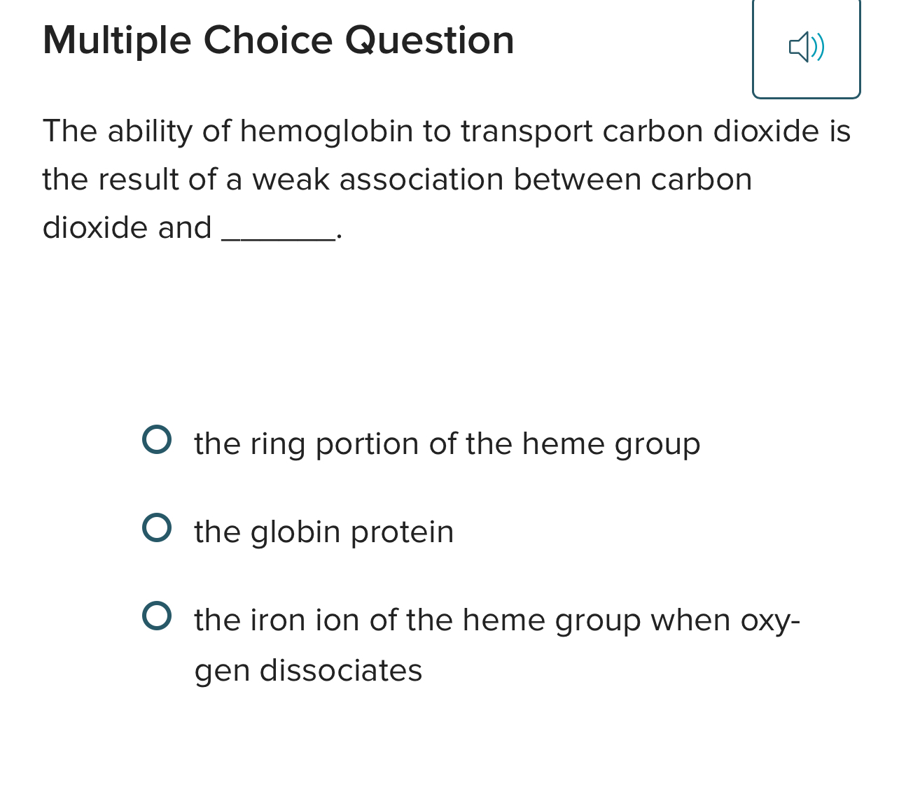 Solved Multiple Choice QuestionThe ability of hemoglobin to | Chegg.com