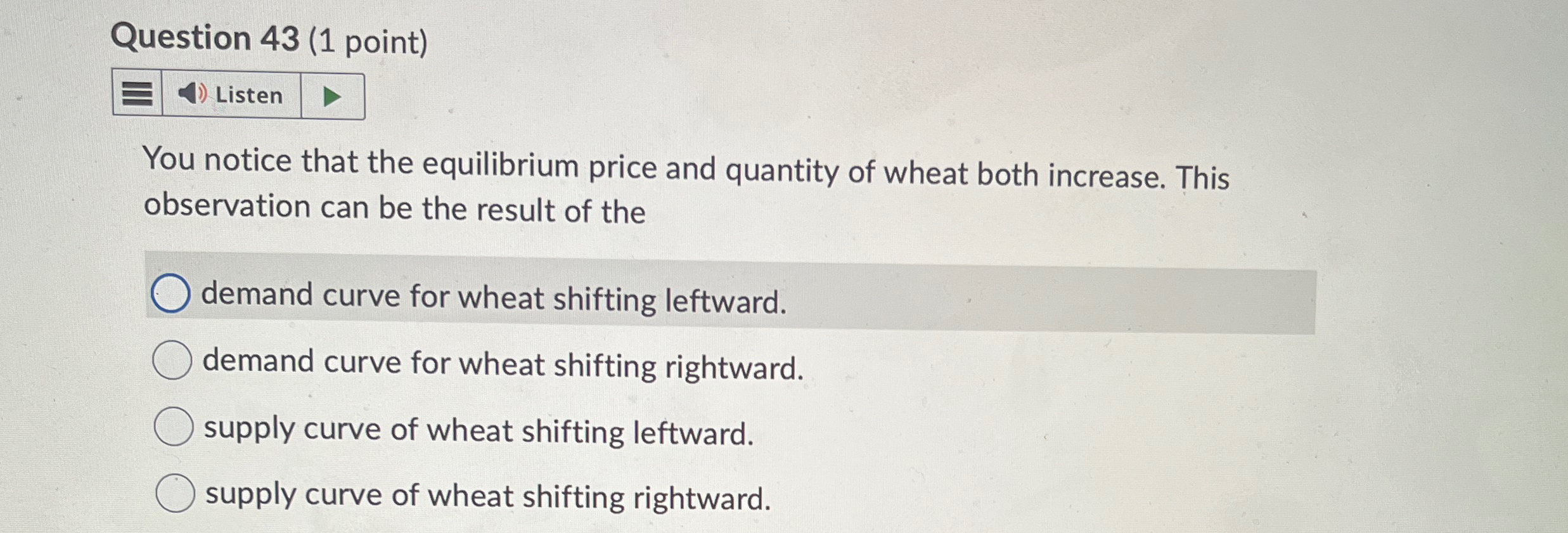 Solved Question 43 (1 ﻿point)You notice that the equilibrium | Chegg.com