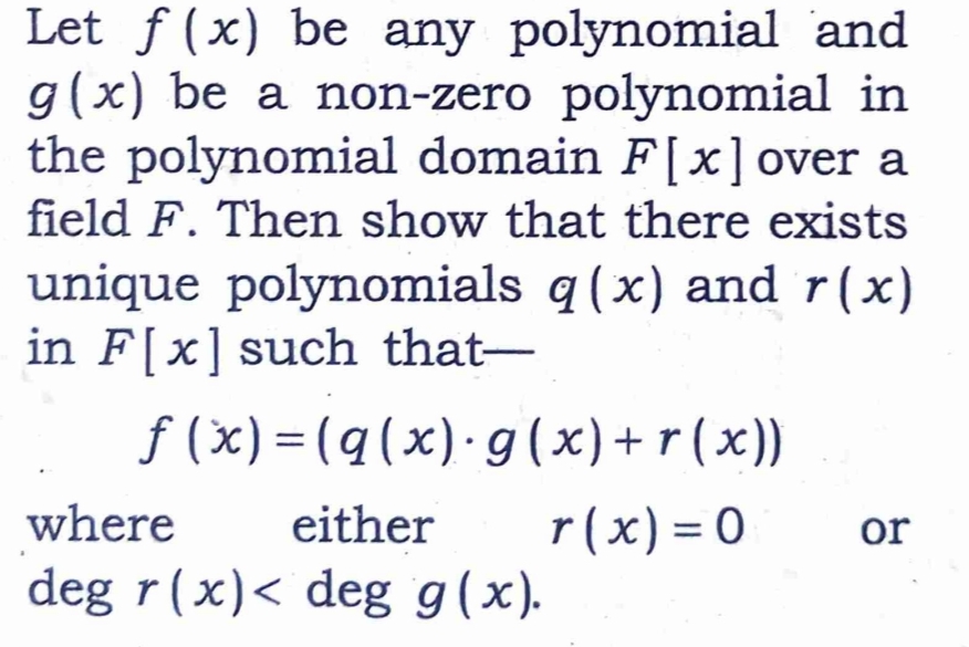 Solved Let f(x) ﻿be any polynomial and g(x) ﻿be a non-zero | Chegg.com