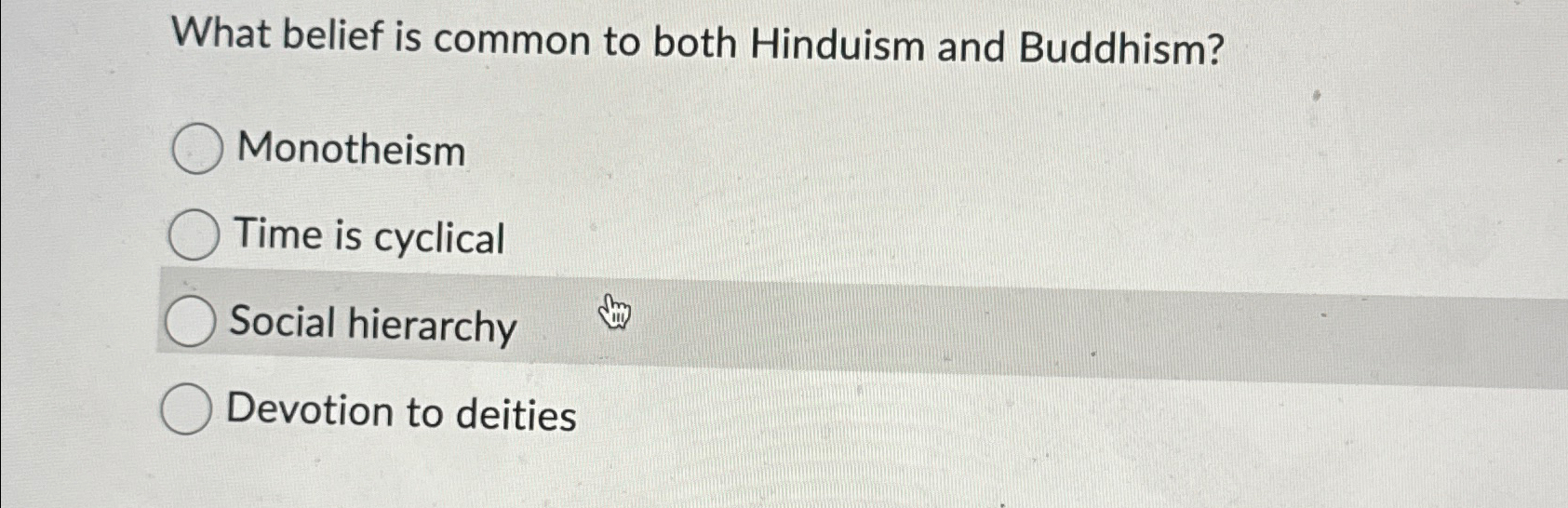Solved What belief is common to both Hinduism and | Chegg.com