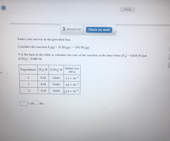 Solved Saved 3 attempts left Check my work Enter your answer | Chegg.com