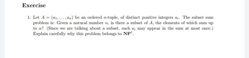 Solved 1. Let A=(a1,…,an) be an ordered n-tuple, of distinct | Chegg.com
