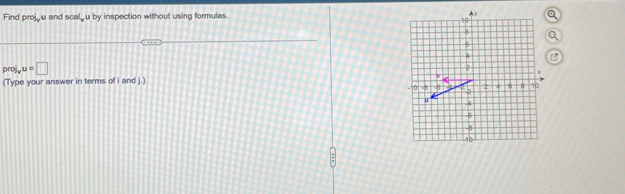 Solved Find proj ?vu ﻿and scal v ﻿by inspection without | Chegg.com