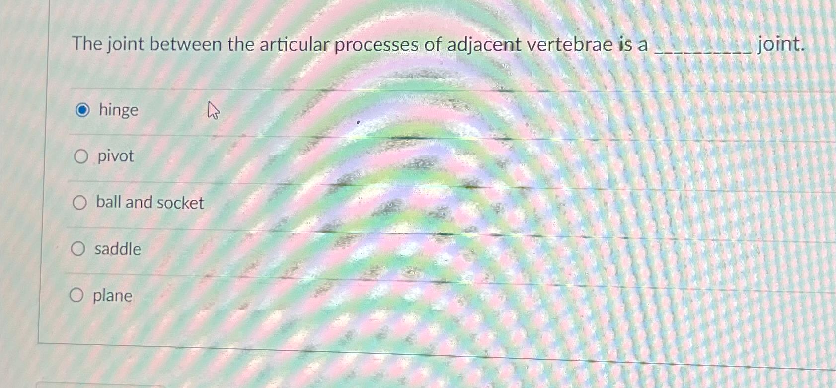 Solved The joint between the articular processes of adjacent | Chegg.com