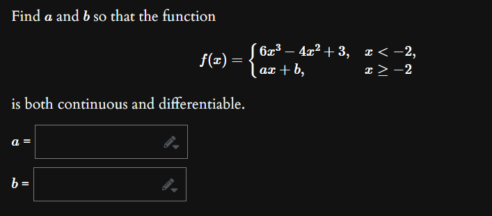 Solved Find a and b ﻿so that the | Chegg.com