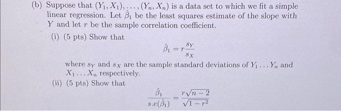 Solved Suppose that (Y1,X1),…,(Yn,Xn) is a data set to which | Chegg.com