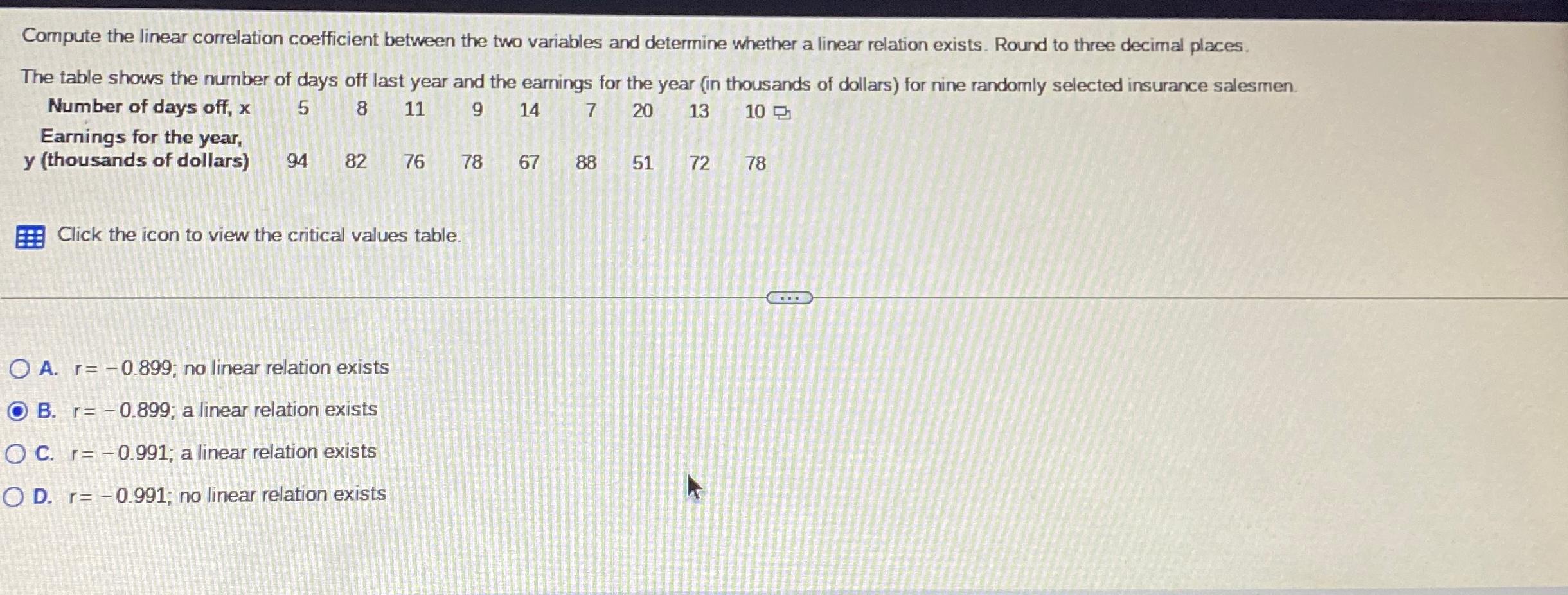 Solved Compute the linear correlation coefficient between | Chegg.com