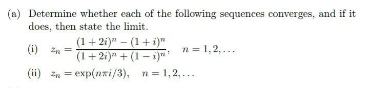 Solved (a) Determine whether each of the following sequences | Chegg.com