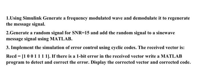 Solved 1.Using Simulink Generate a frequency modulated wave | Chegg.com