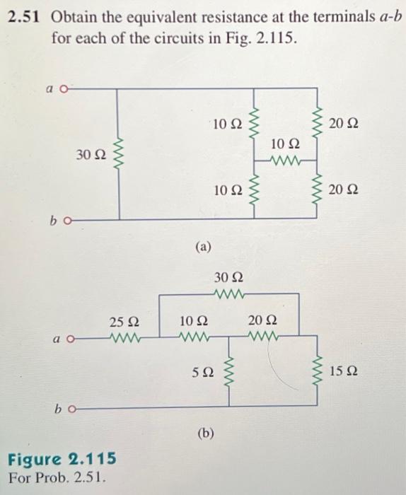 Solved 2.51 Obtain the equivalent resistance at the | Chegg.com