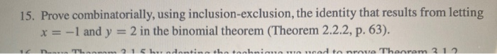 15. Prove combinatorially, using inclusion-exclusion, | Chegg.com