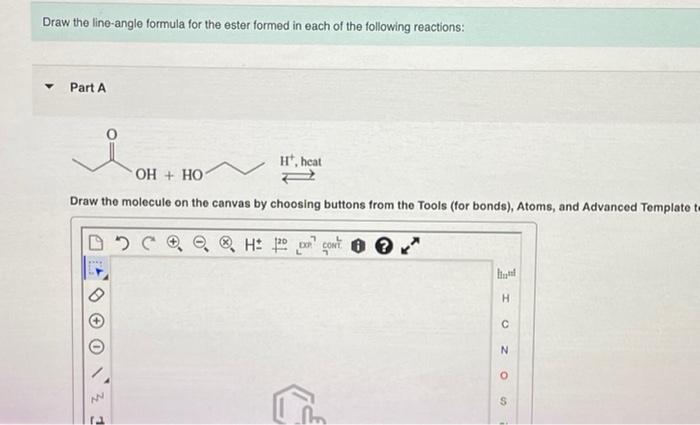 Solved Draw the line-angle formula for the ester formed in | Chegg.com