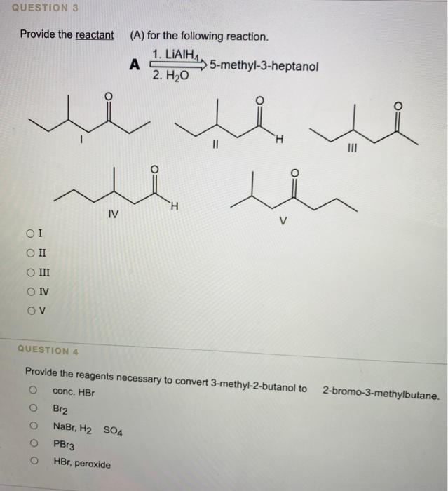 Solved QUESTION 1 What is the IUPAC name for the following | Chegg.com