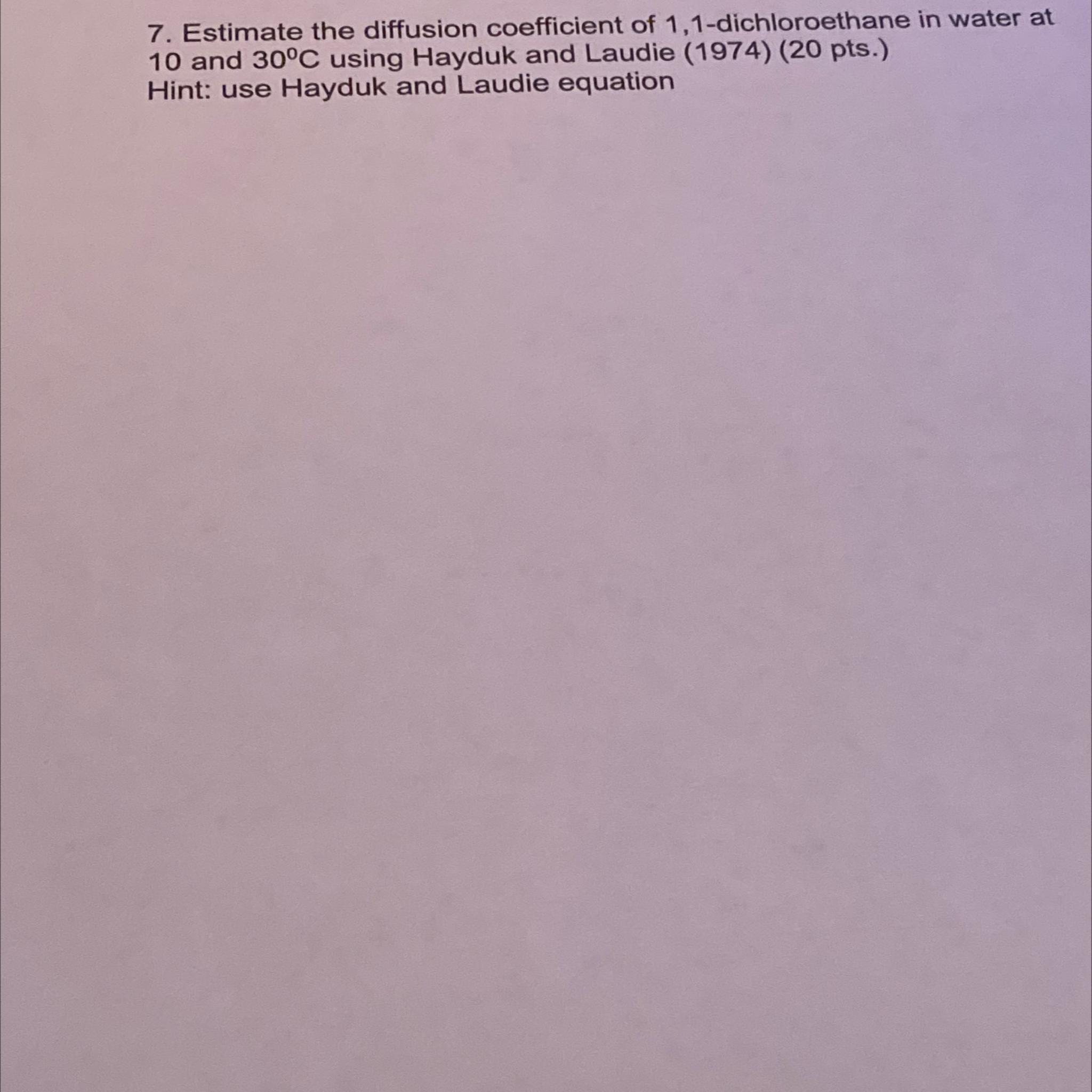 Solved Estimate the diffusion coefficient of | Chegg.com