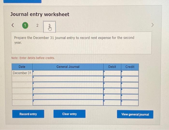 Solved Journal entry worksheet Prepare the December 31 | Chegg.com