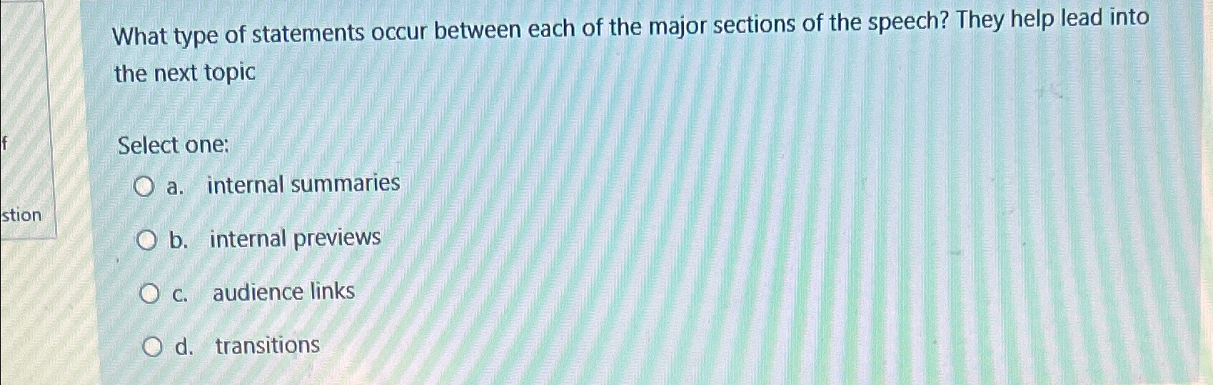 Solved What type of statements occur between each of the | Chegg.com