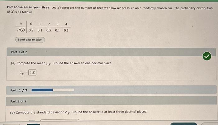 Solved Put some air in your tires: Let X represent the | Chegg.com