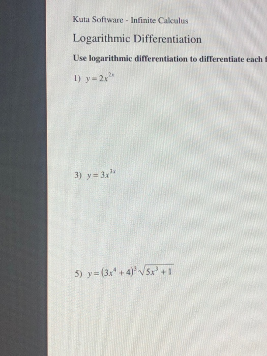 Solved Kuta Software - Infinite Calculus Logarithmic | Chegg.com Solved Kuta Software - Infinite Calculus Logarithmic | Chegg.com