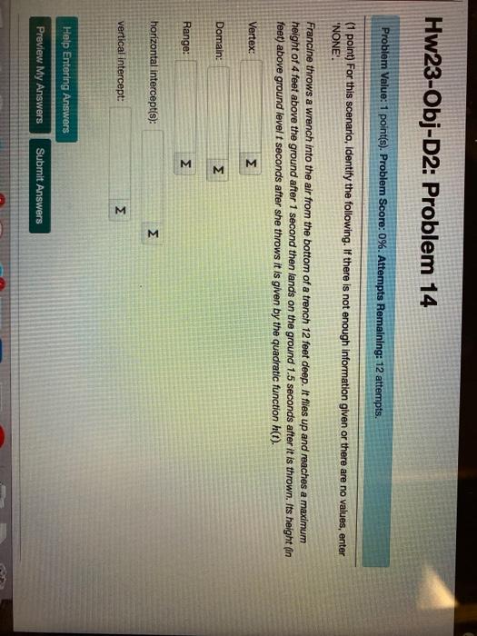 Solved Hw23-Obj-D2: Problem 14 Problem Value: 1 point(s). | Chegg.com
