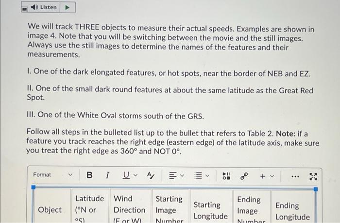 Solved Listen We will track THREE objects to measure their | Chegg.com