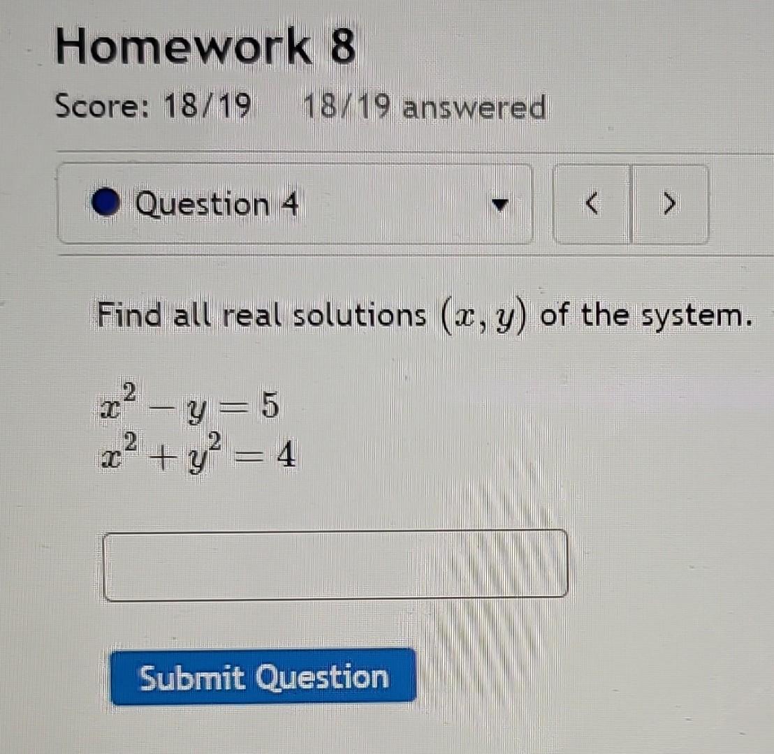 Solved Find all real solutions (x,y) of the system. | Chegg.com