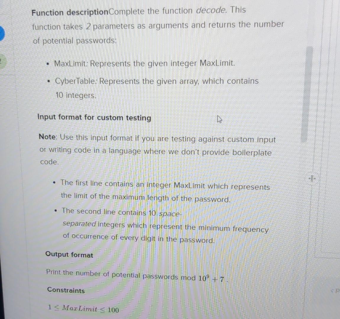 Solved Constraints 1≤ MaxLimit ≤100 Sample input [− 1 | Chegg.com