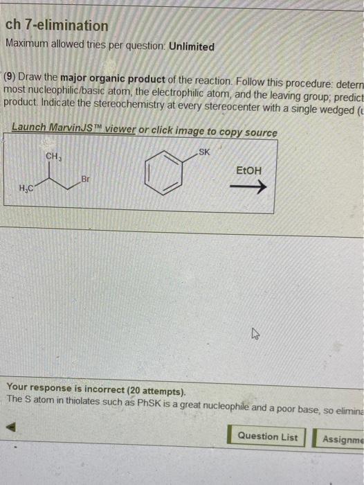 Solved ch 7-elimination Maximum allowed tries per question: | Chegg.com