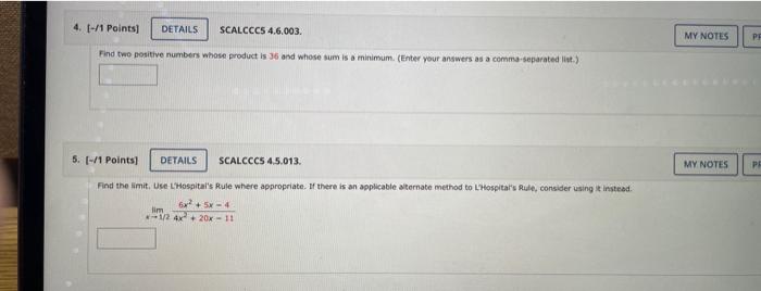 Solved Find two positive numbers whose product is 36 and | Chegg.com