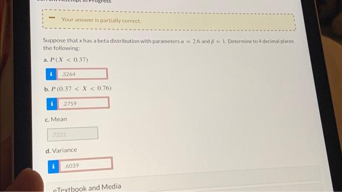 Solved Suppose that x has a beta distribution with | Chegg.com