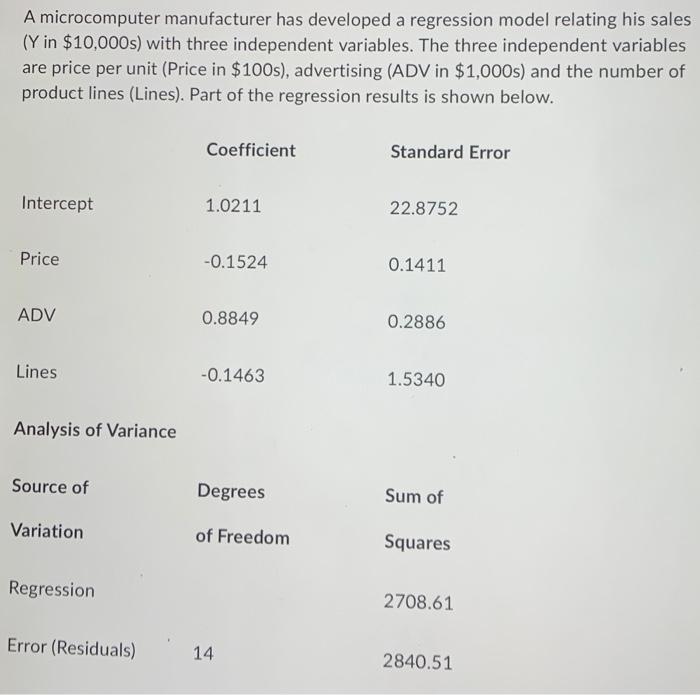 Solved A microcomputer manufacturer has developed a | Chegg.com