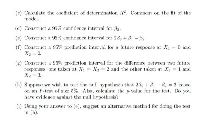 Solved Consider the multiple linear regression model | Chegg.com