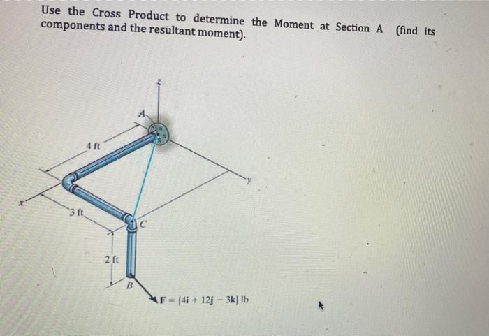 Solved Use the Cross Product to determine the Moment at | Chegg.com
