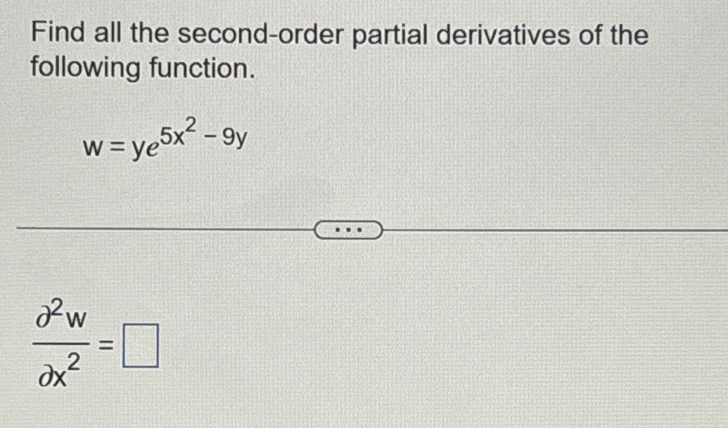 Solved Find all the second-order partial derivatives of the | Chegg.com