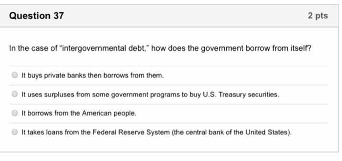 Solved Question 37 2 pts In the case of "intergovernmental | Chegg.com