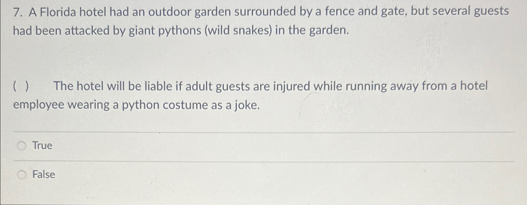 Solved A Florida hotel had an outdoor garden surrounded by a | Chegg.com