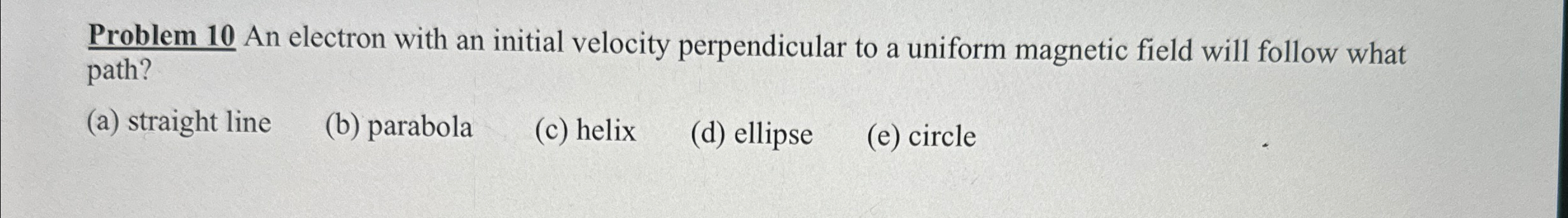 Solved Problem 10 ﻿An electron with an initial velocity | Chegg.com