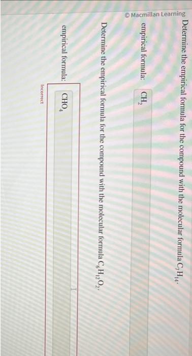 Solved Determine the empirical formula for the compound with | Chegg.com