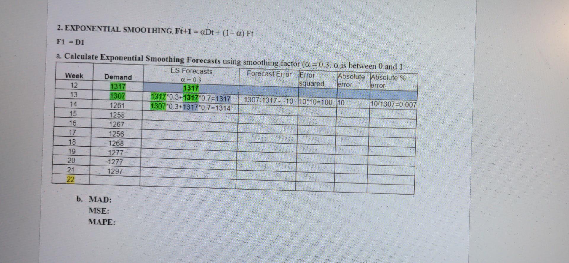 Solved Chapter 13 Forecasting problems. Print the assignment | Chegg.com