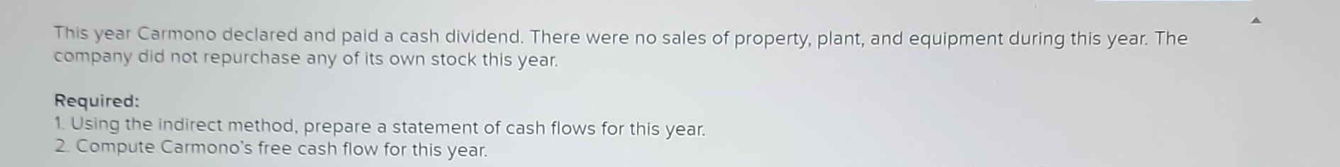 Solved Using the indirect method, prepare a statement of | Chegg.com