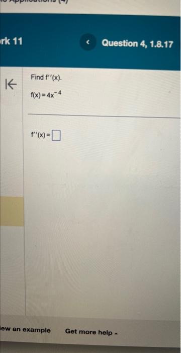Solved Find f′′(x). f(x)=4x−4 f′′(x)= | Chegg.com