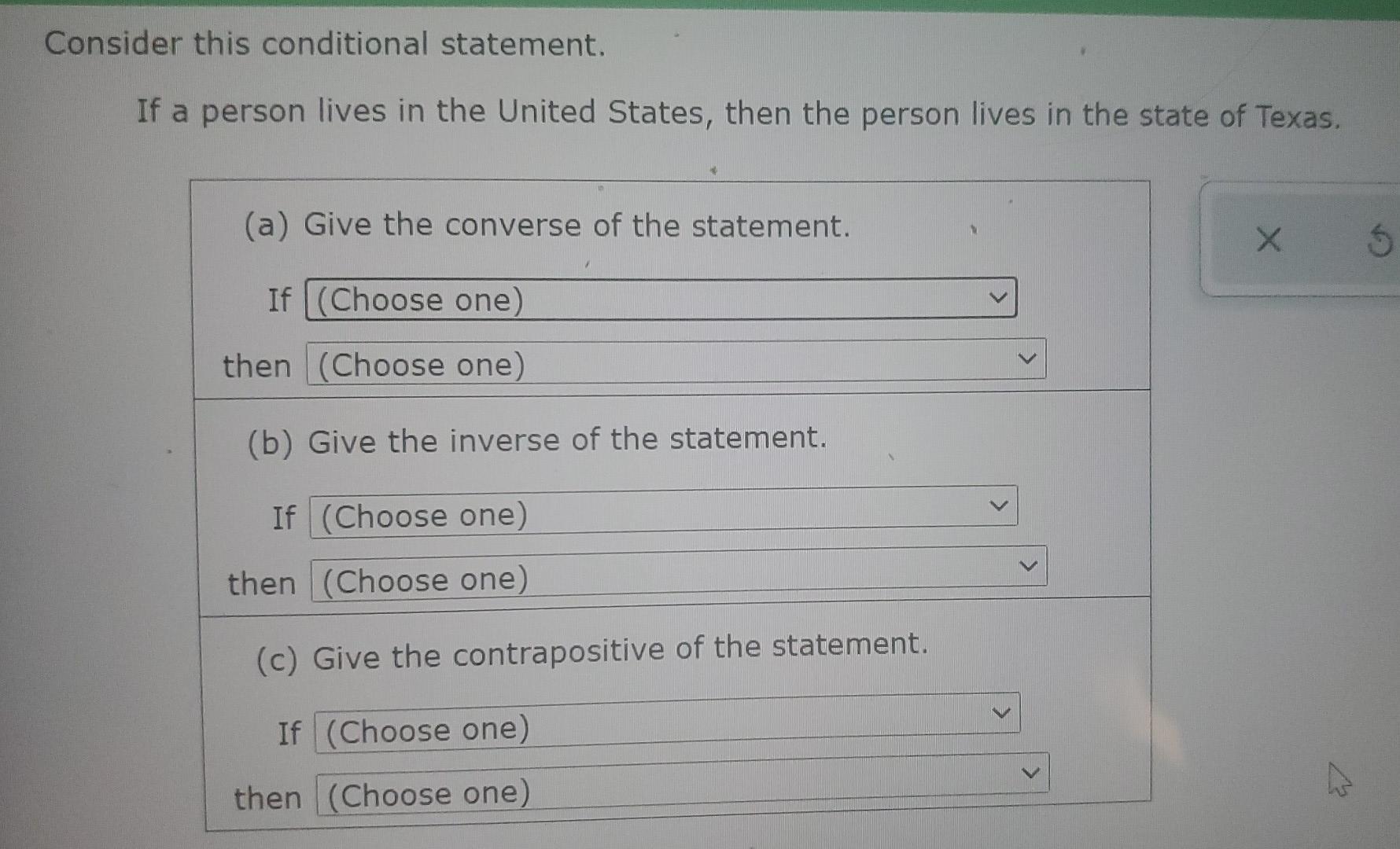 Solved Consider this conditional statement. If a person | Chegg.com