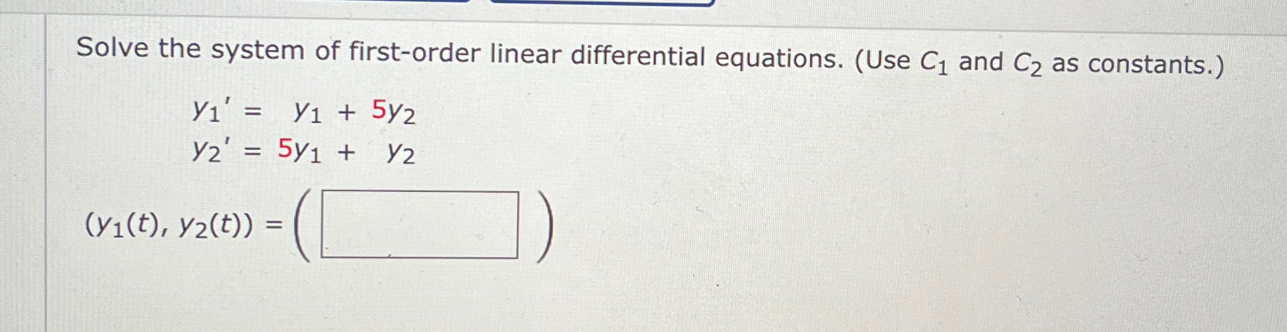 Solved Solve the system of first-order linear differential | Chegg.com