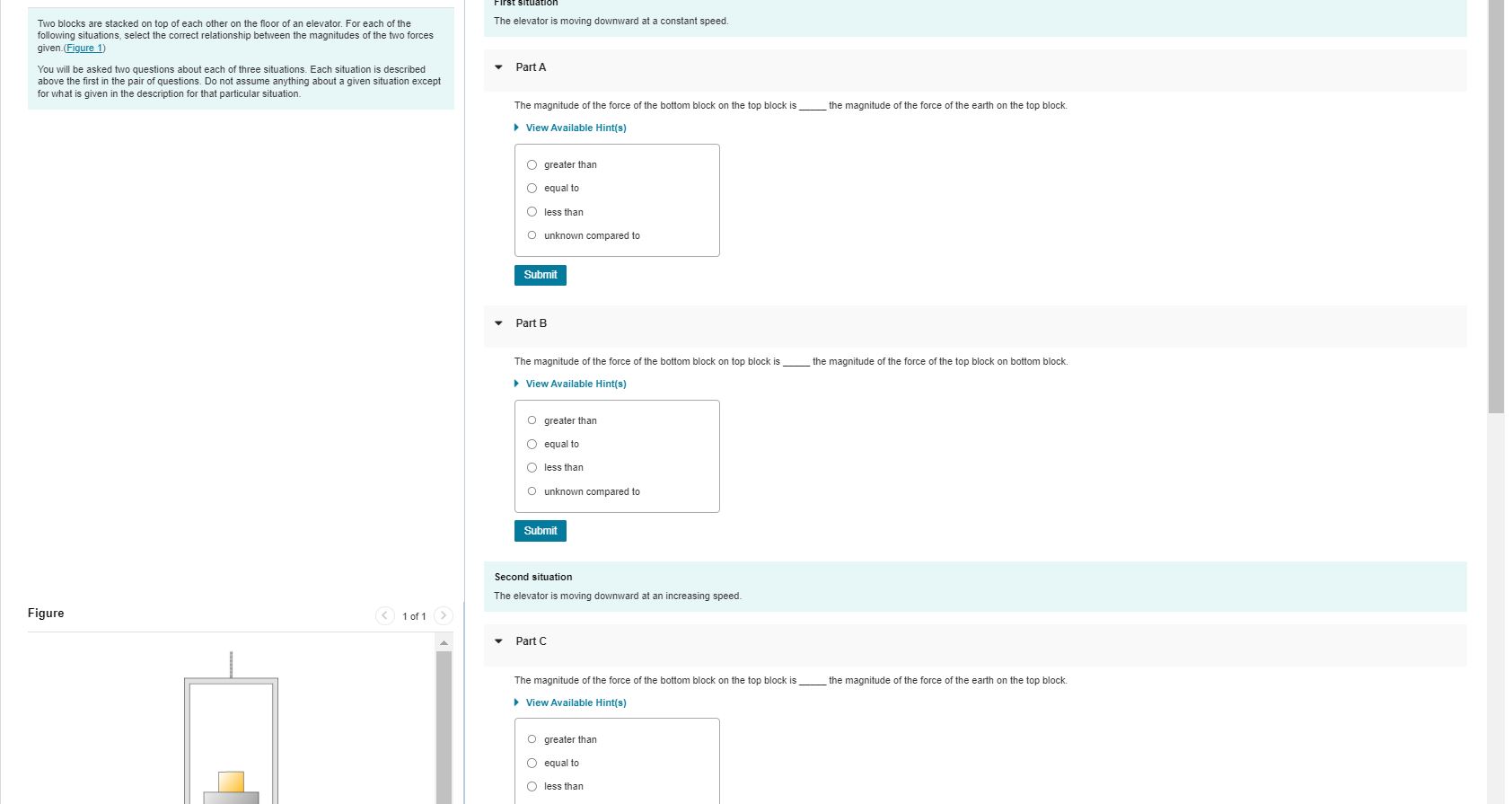 Solved Two blocks are stacked on top of each other on the | Chegg.com