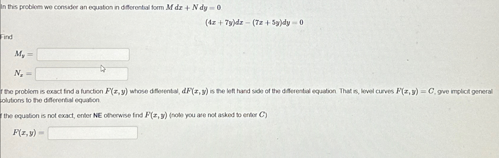 Solved In this problem we consider an equation in | Chegg.com