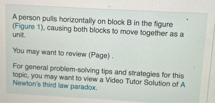 Solved A person pulls horizontally on block B in the figure | Chegg.com