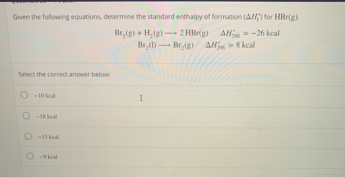 Solved Given the following equations, determine the standard | Chegg.com